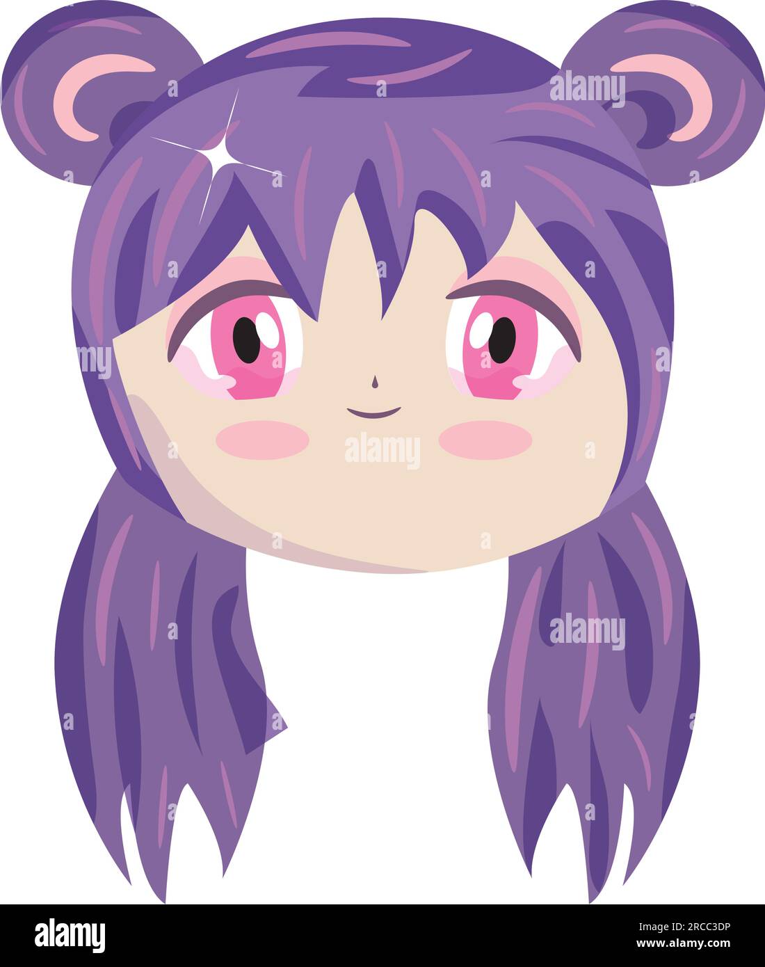 Isolated cute chibi female anime children hand drawn character avatar ...