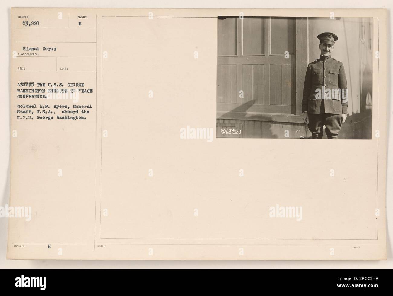 Colonel L.F. Ayers, General Staff, U.S.A. aboard the U.S.S. George ...