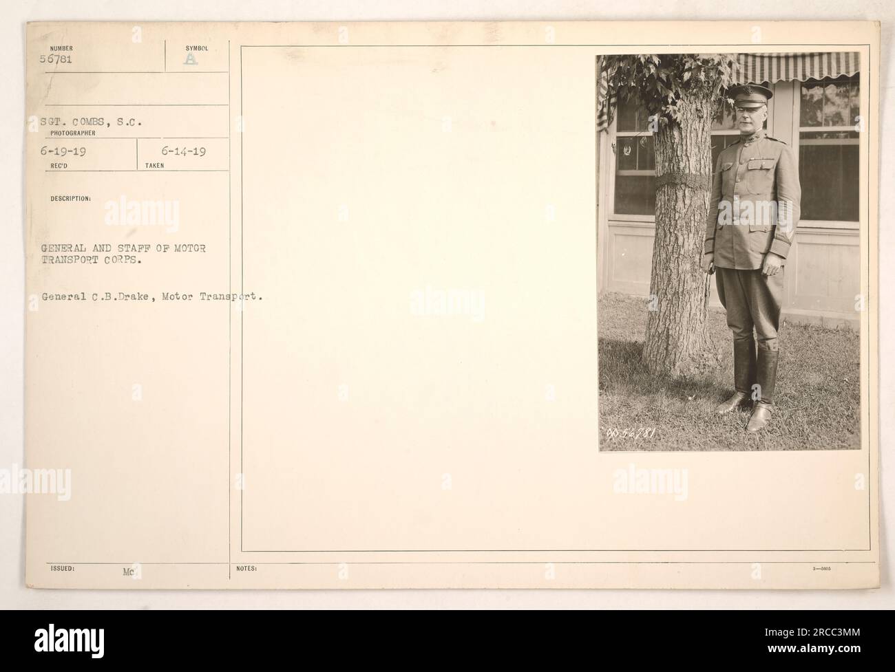 General C.B. Drake and his staff from the Motor Transport Corps pose ...