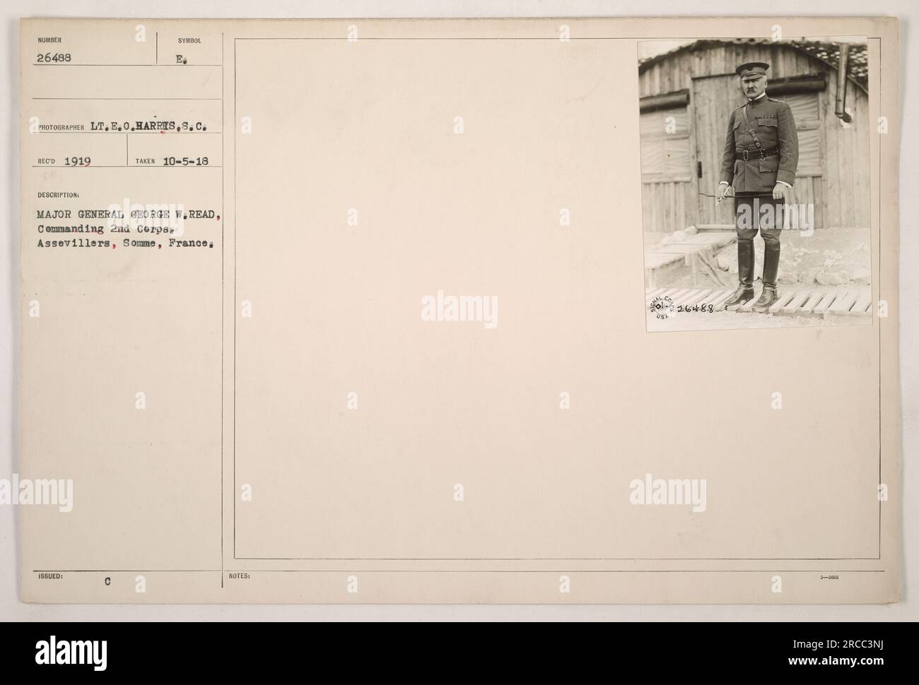 Image capturing Major General George W. Read, the commanding officer of ...