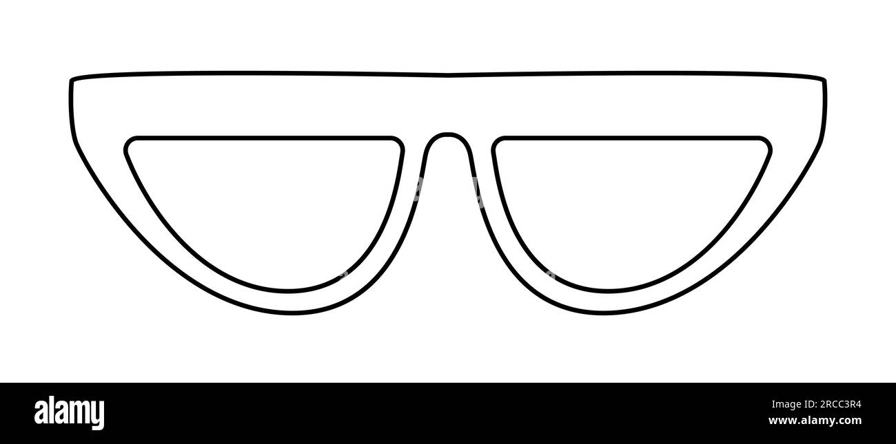 1980s Slim Frame Glasses Fashion Accessory Illustration Sunglass Front View For Men Women