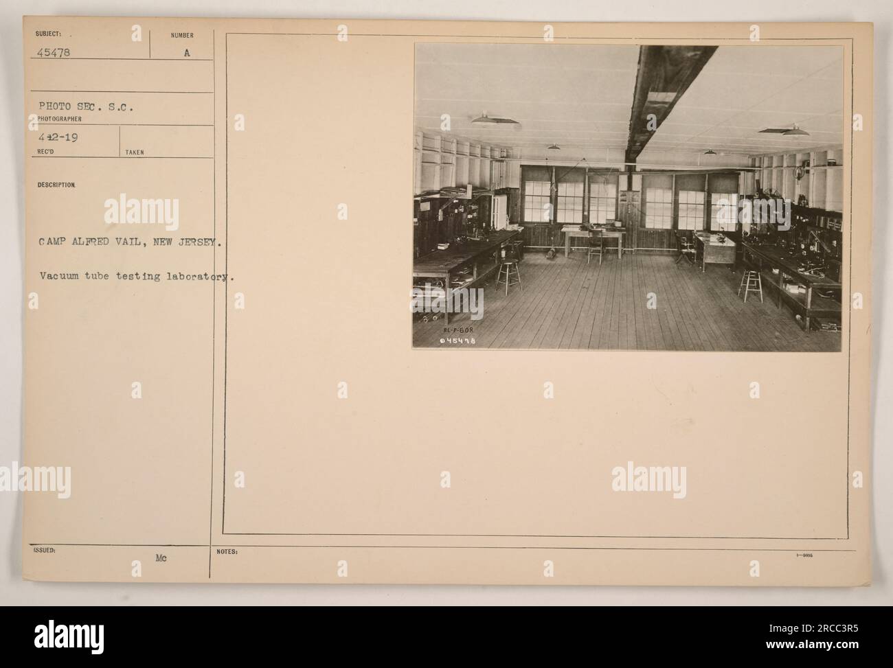 A Vacuum tube testing laboratory at Camp Alfred Vail, New Jersey. This ...