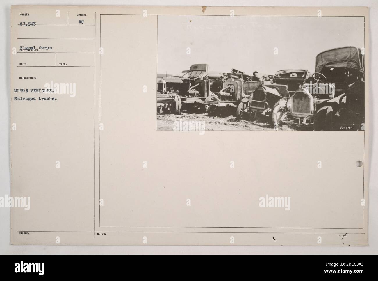 Salvaged trucks from the Signal Corps, with a description of being ...