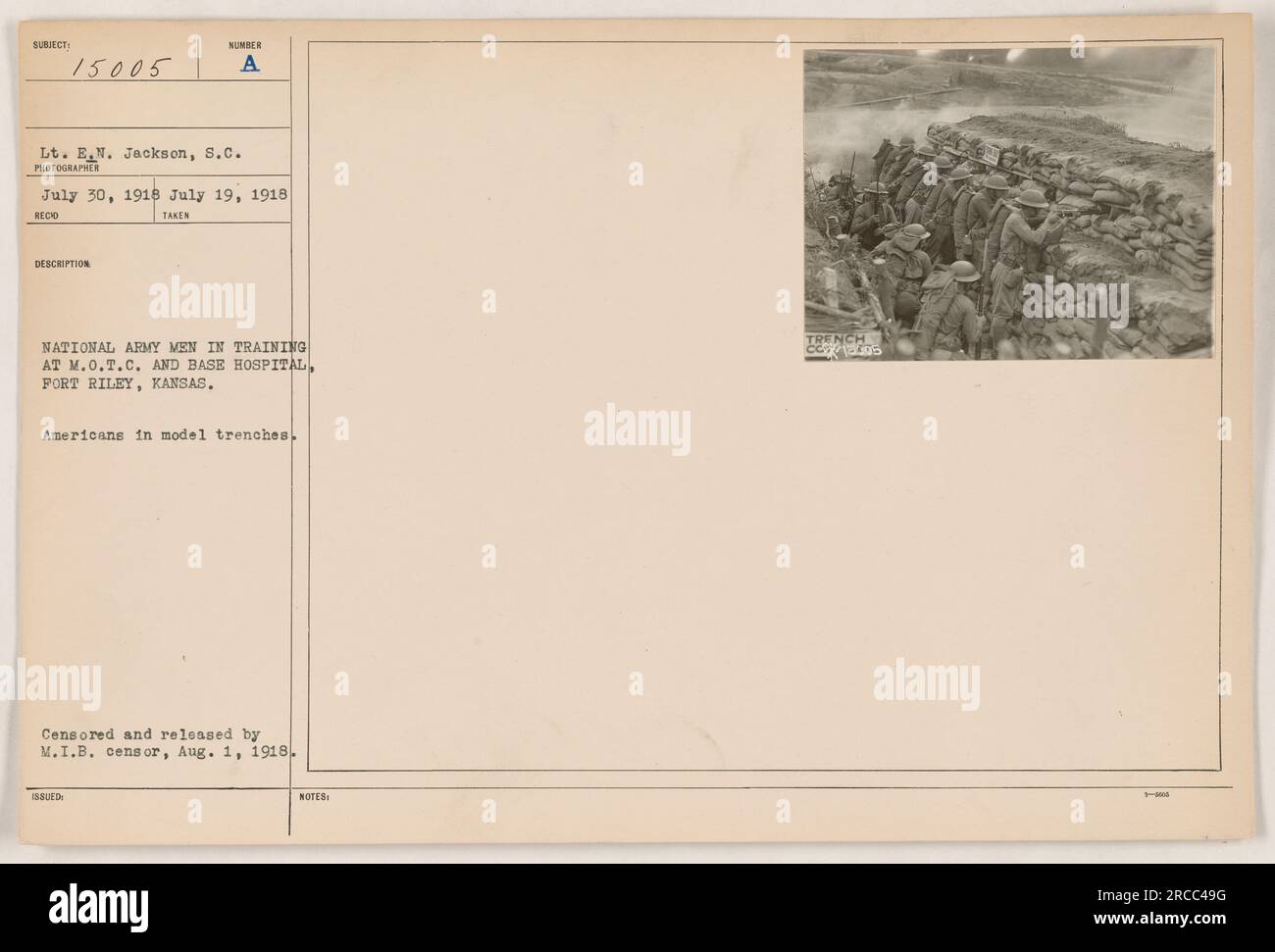 "National Army men in training at M.O.T.C. and Base Hospital, Fort ...