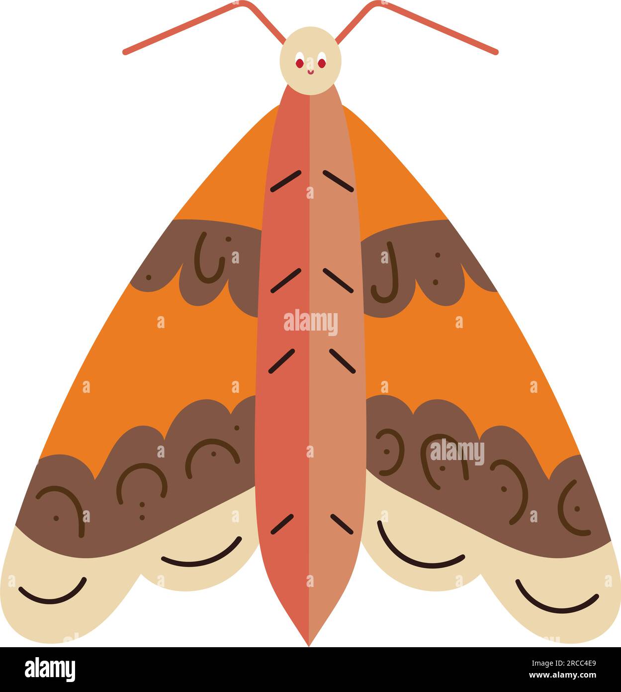 Isolated colored cute moth sketch character Vector Stock Vector Image ...