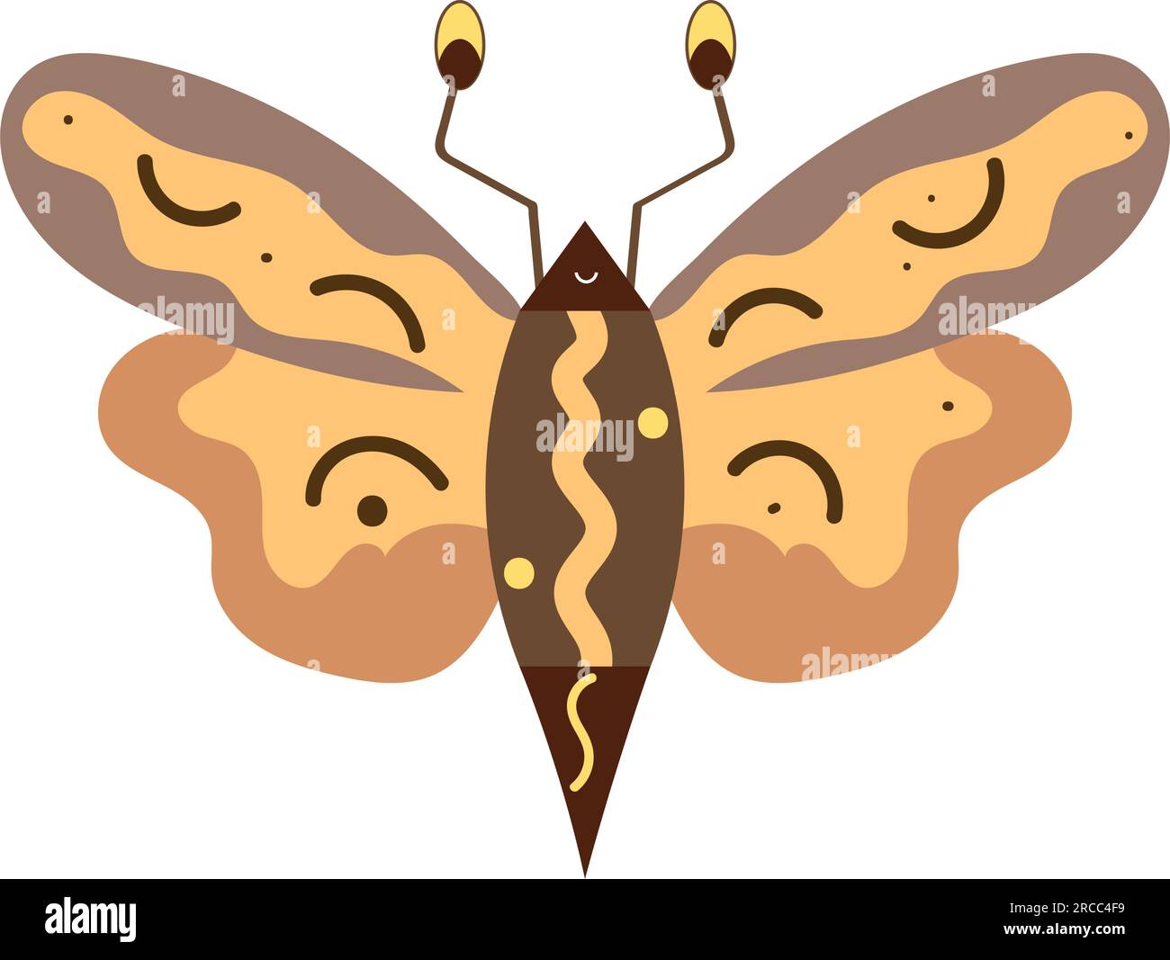Isolated colored cute moth sketch character Vector Stock Vector Image ...