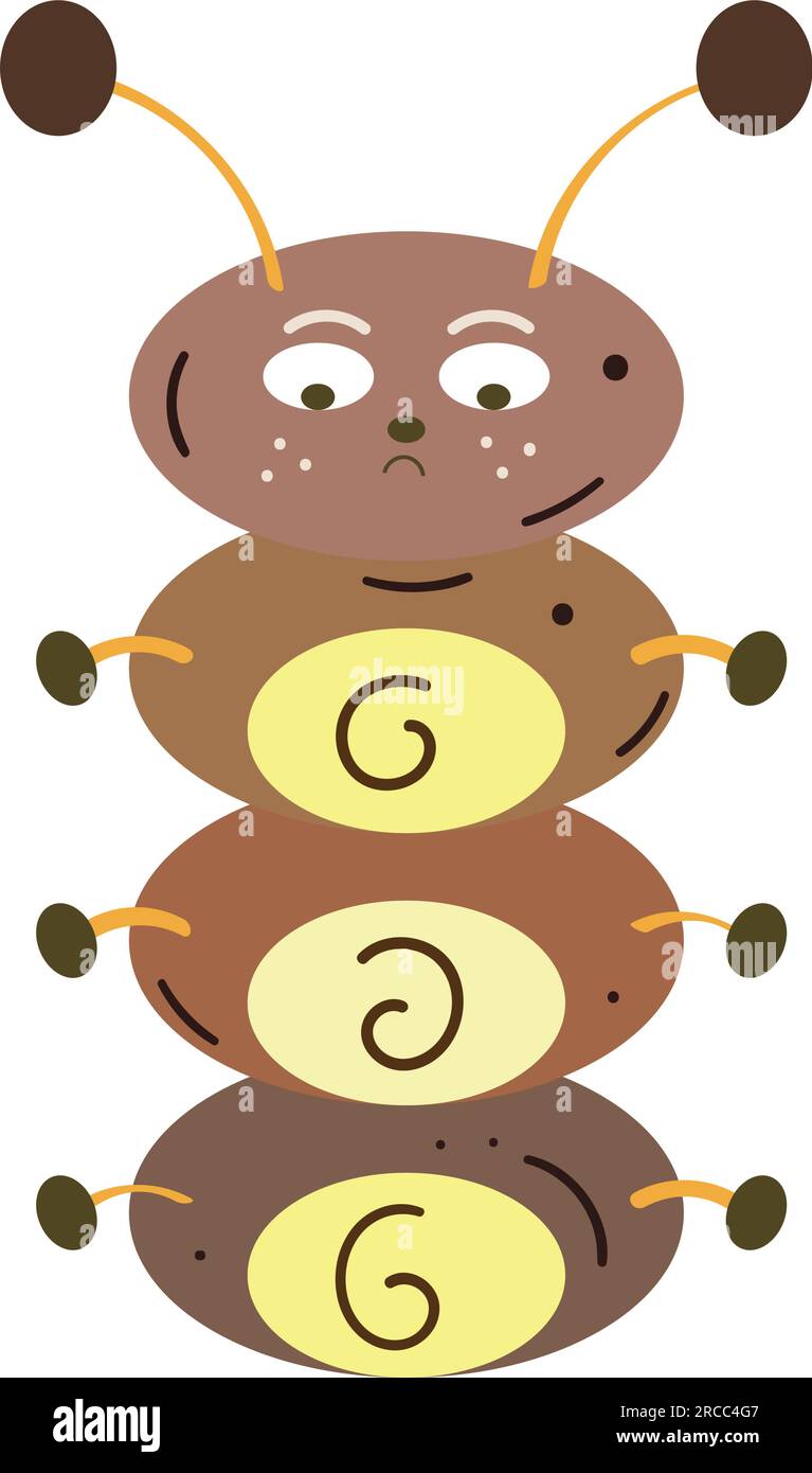 Isolated colored cute worm sketch character Vector Stock Vector Image ...