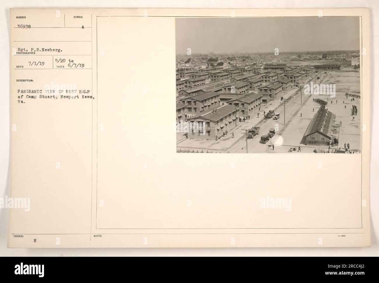 A wide-angle photograph taken by Sgt. P.R. Newberg in 1919 showing the ...