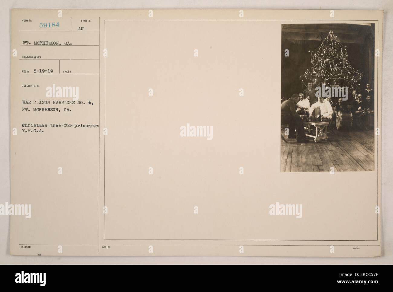 Christmas tree for prisoners at the Y.M.C.A. in War Prison Barracks No ...