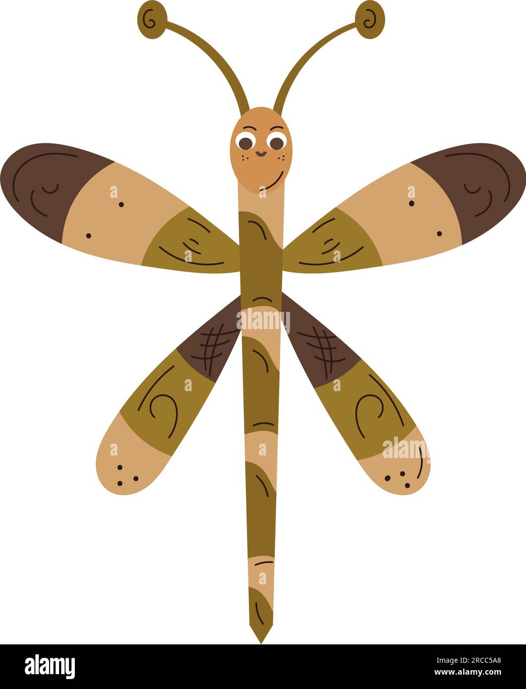 Isolated colored dragonfly sketch character Vector Stock Vector Image ...