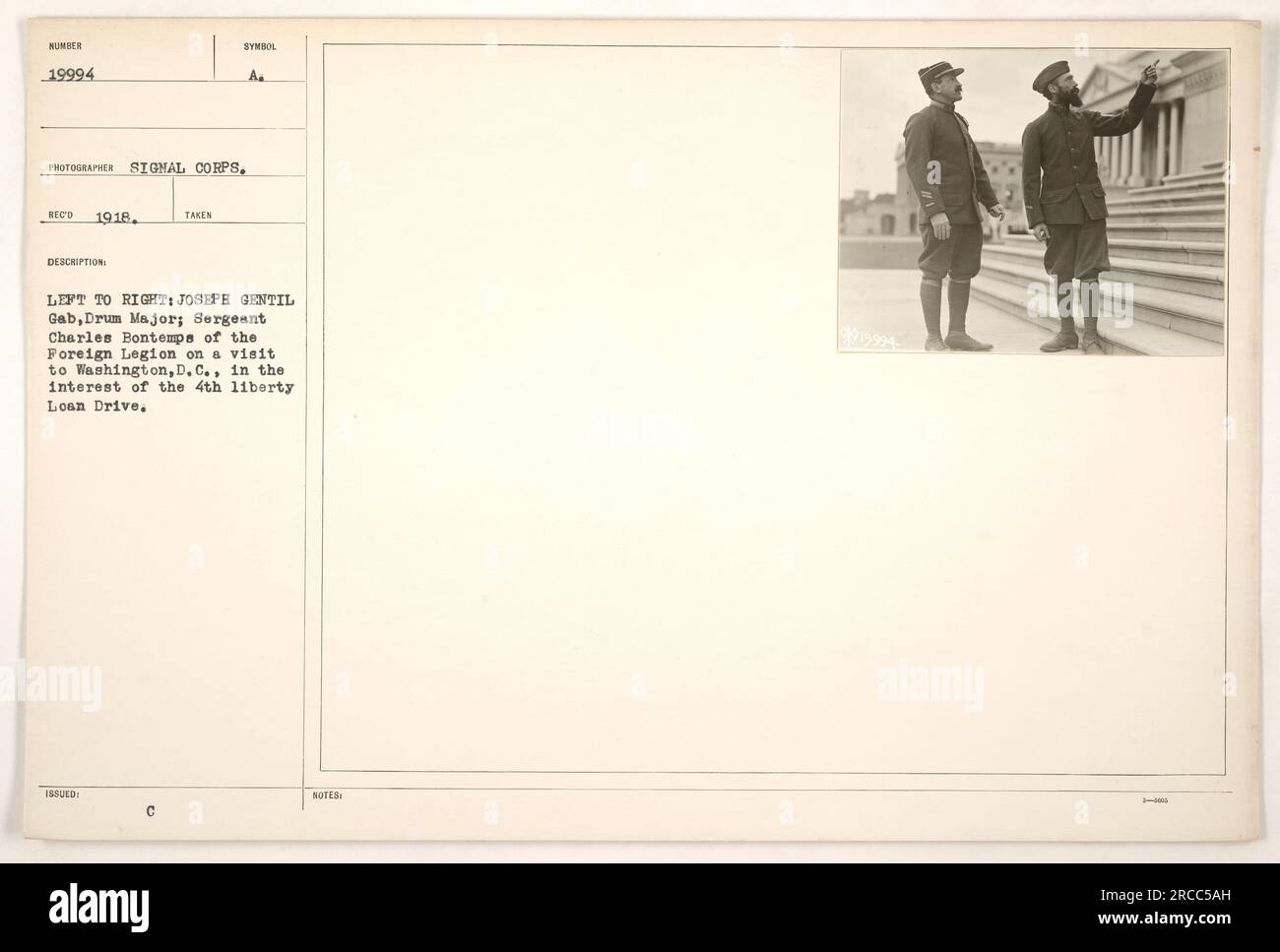 Image of Joseph Gentil, a Gab Drum Major, and Sergeant Charles Bontemps ...