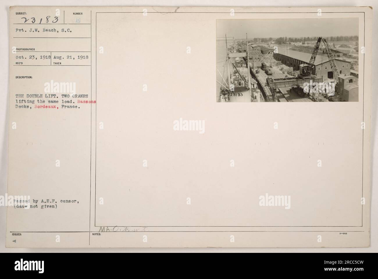 Pvt.J.W.Beach, S.C., photographed on Oct. 23rd, 1918, shows a scene at ...