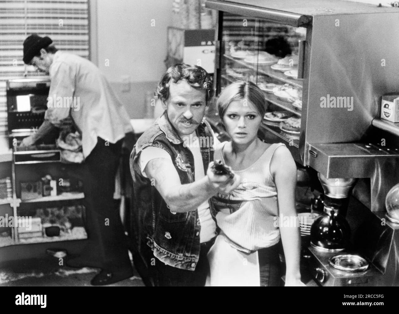Bob Potter, Jeane Manson, on-set of the Film, "Dirty O'Neil", American ...