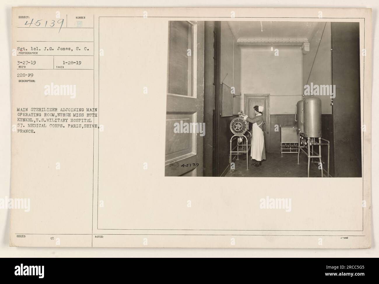 This photograph depicts Miss Ruth Kunkel, a nurse at U.S. Military ...
