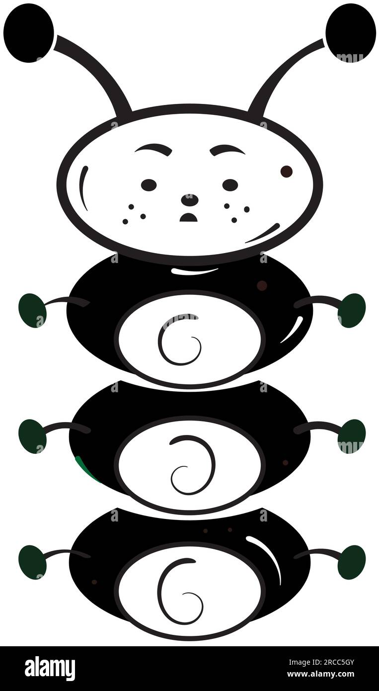 Isolated silhouette of a worm sketch character Vector Stock Vector ...