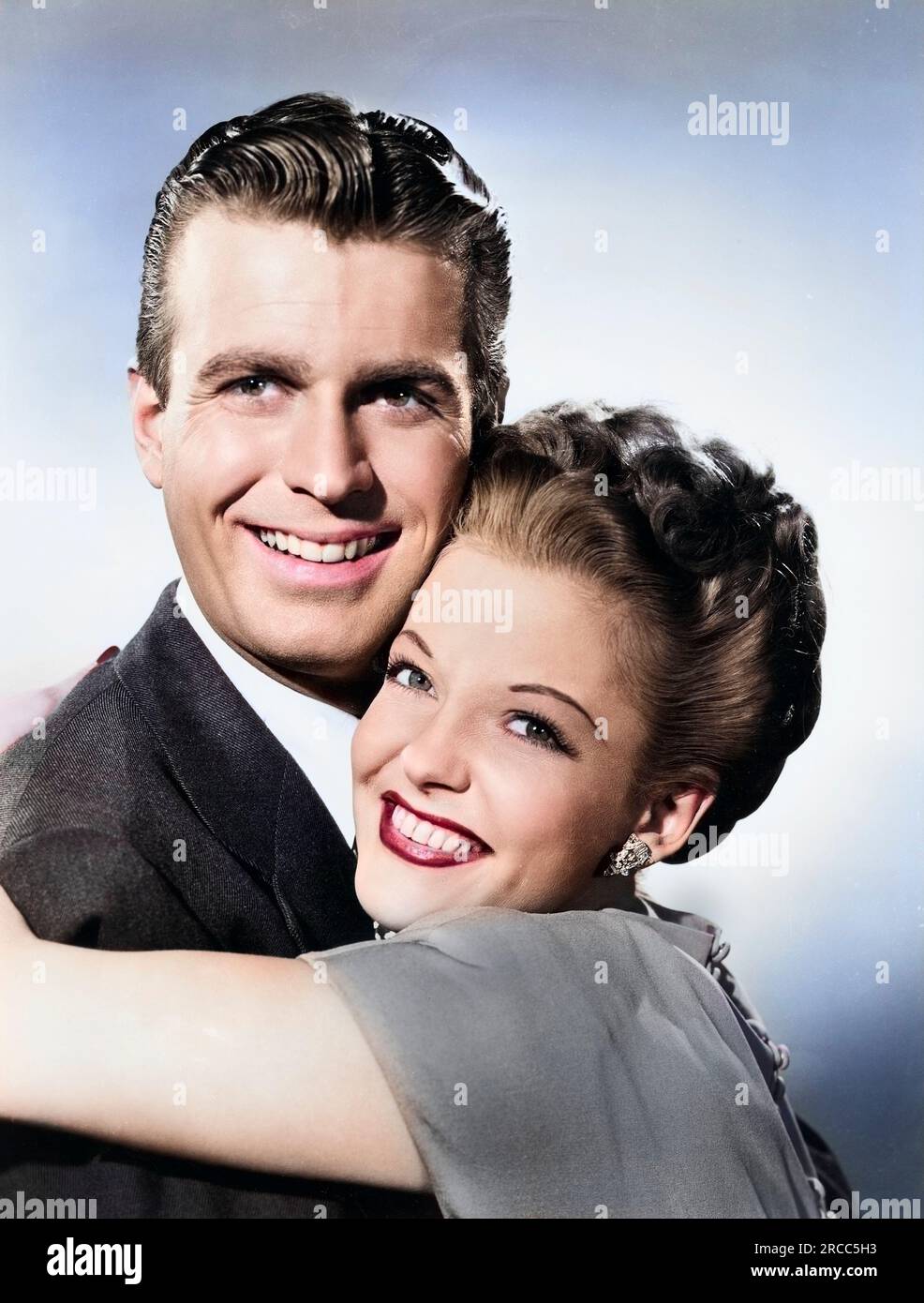 Stephen Dunne, Vivienne Blaine, on-set of the Film, "Doll Face", 20th ...