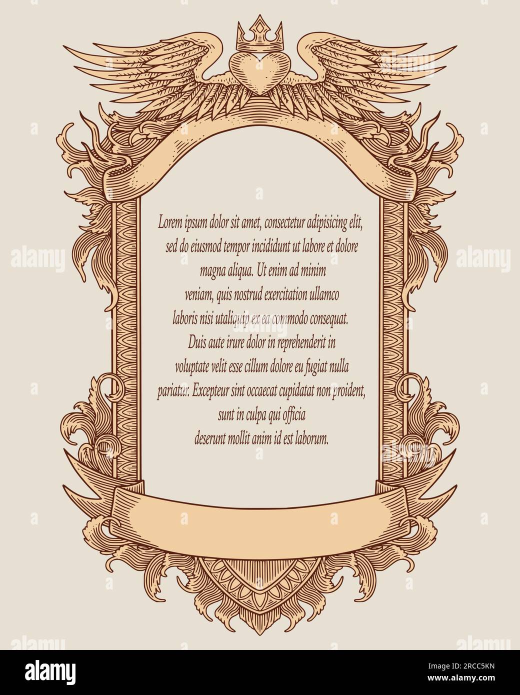 antique gold frame engraving vector illustration Stock Vector Image ...