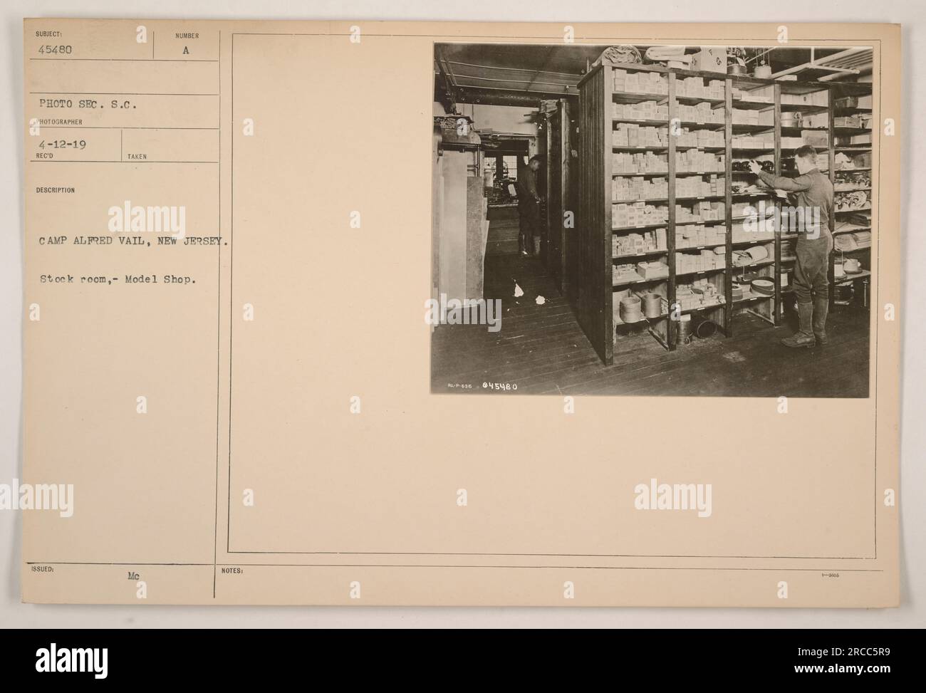 Stock room in the Model Shop at Camp Alfred Vail, New Jersey. This ...