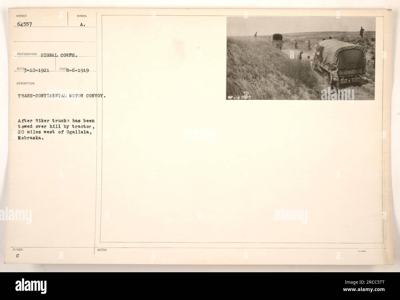 Image depicting a scene from the Trans-Continental Motor Convoy during ...