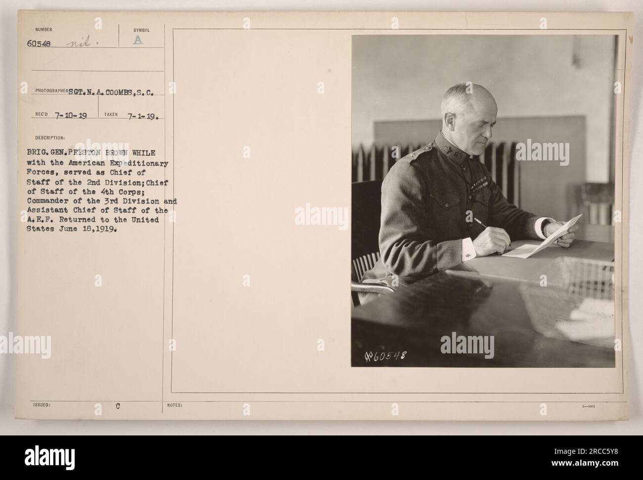 Brig. Gen. Preston Brown, a key figure in the American Expeditionary ...