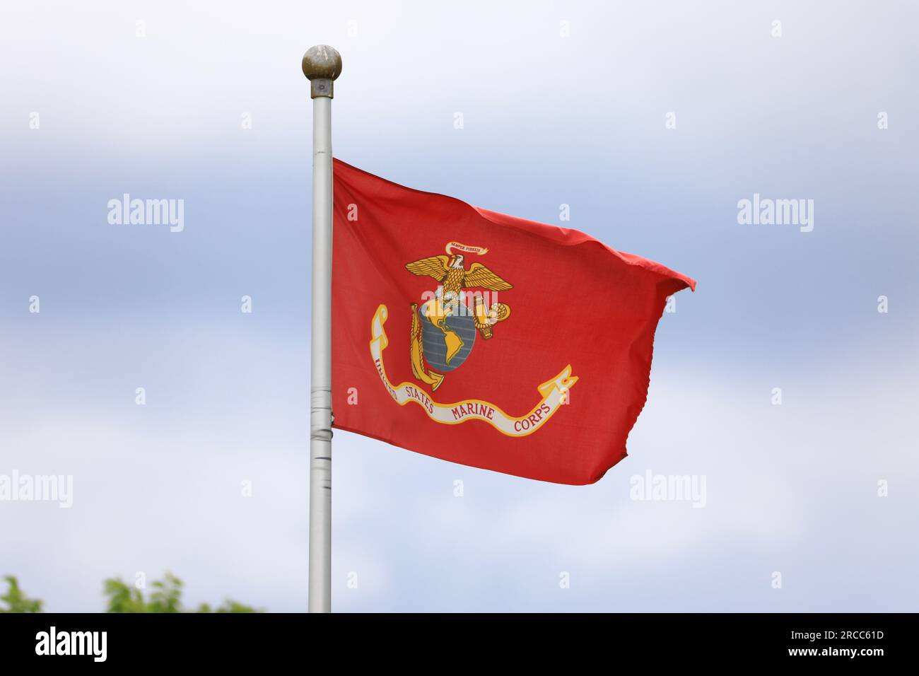United States marine corps flag on display Stock Photo - Alamy