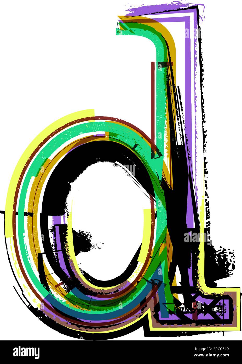 art sketched fonts, lowercase symbols, vector illustration letter d Stock Vector Image & Art - Alamy