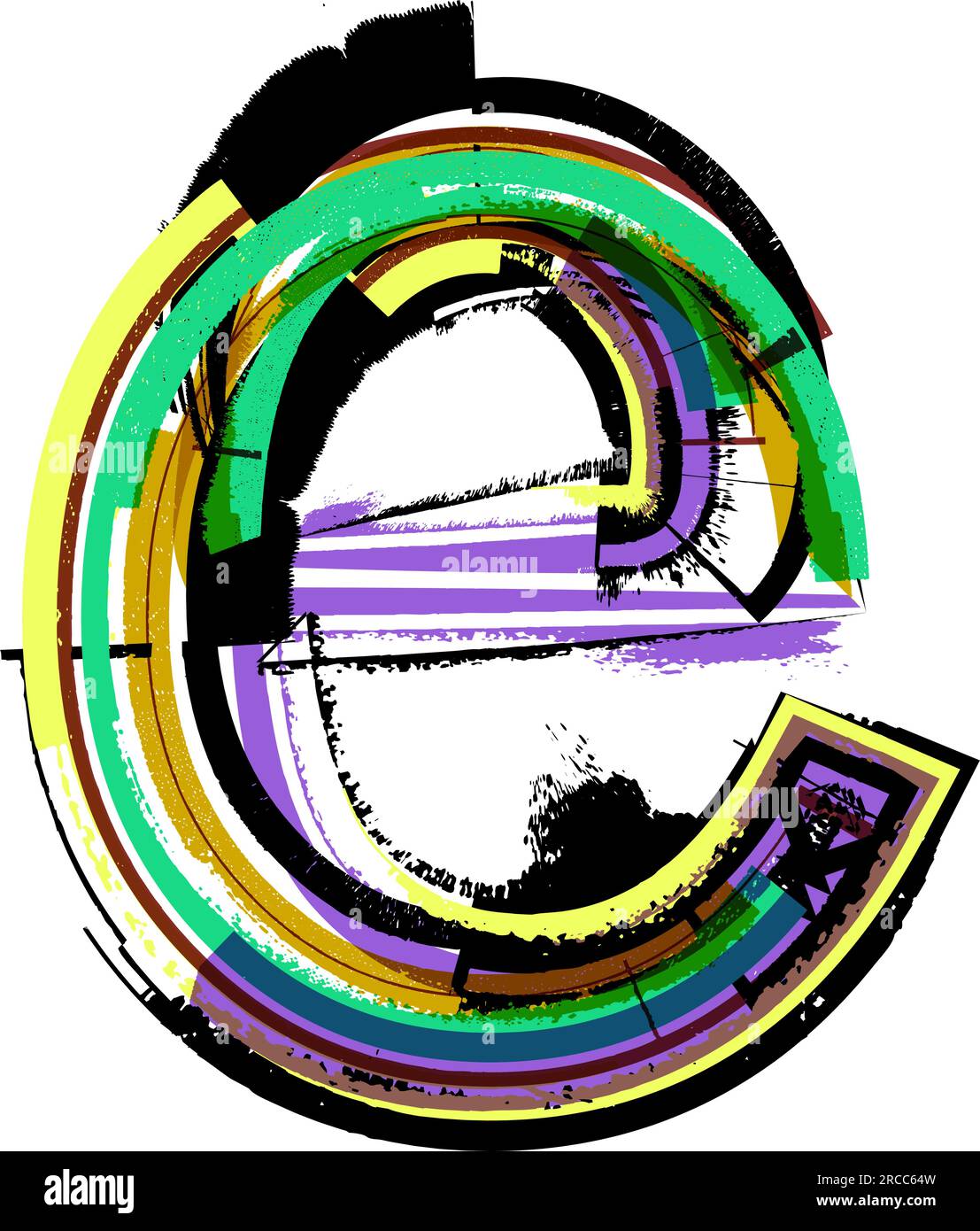 art sketched fonts, lowercase symbols, vector illustration letter e ...