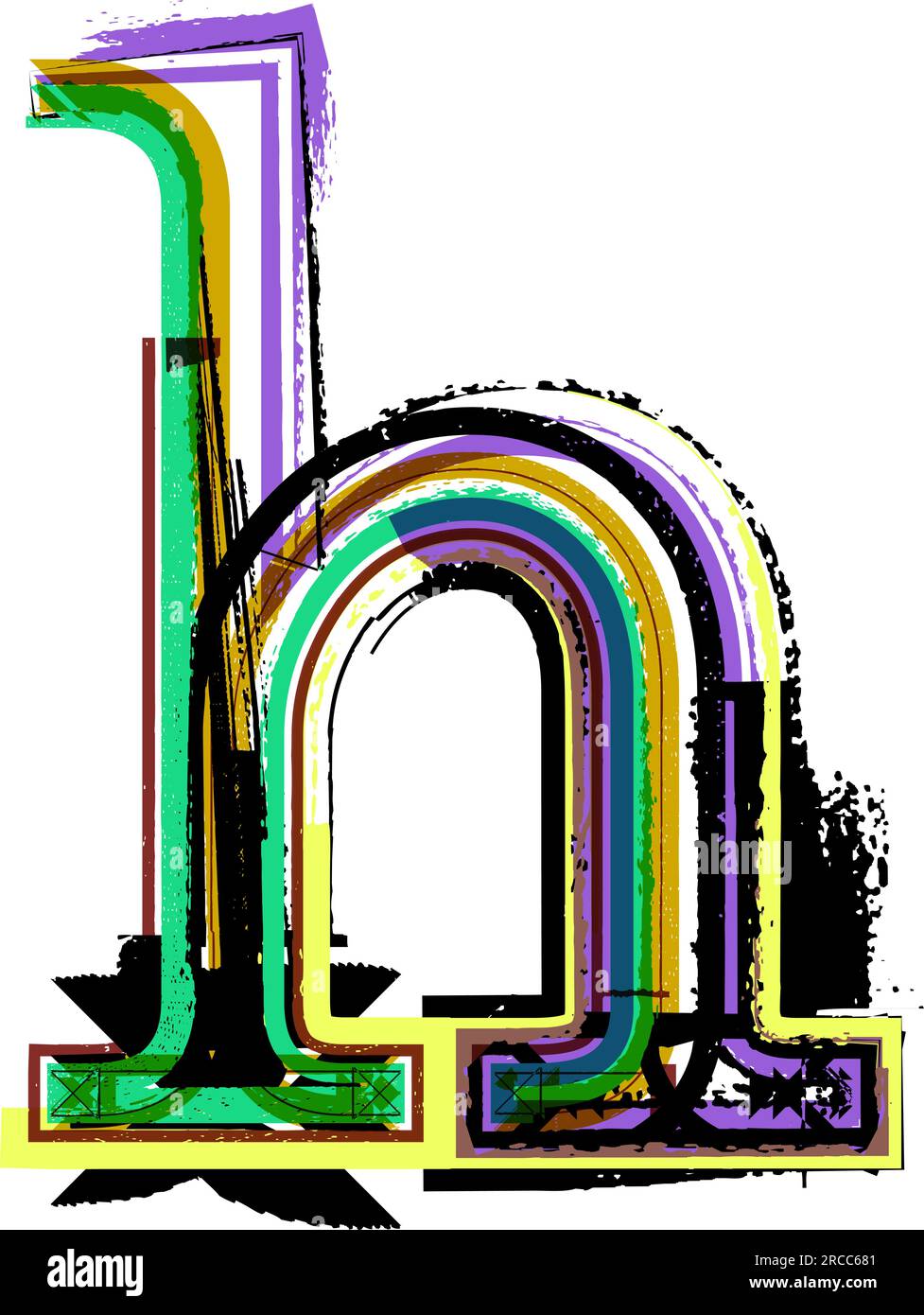 art sketched fonts, lowercase symbols, vector illustration letter h Stock Vector Image & Art - Alamy