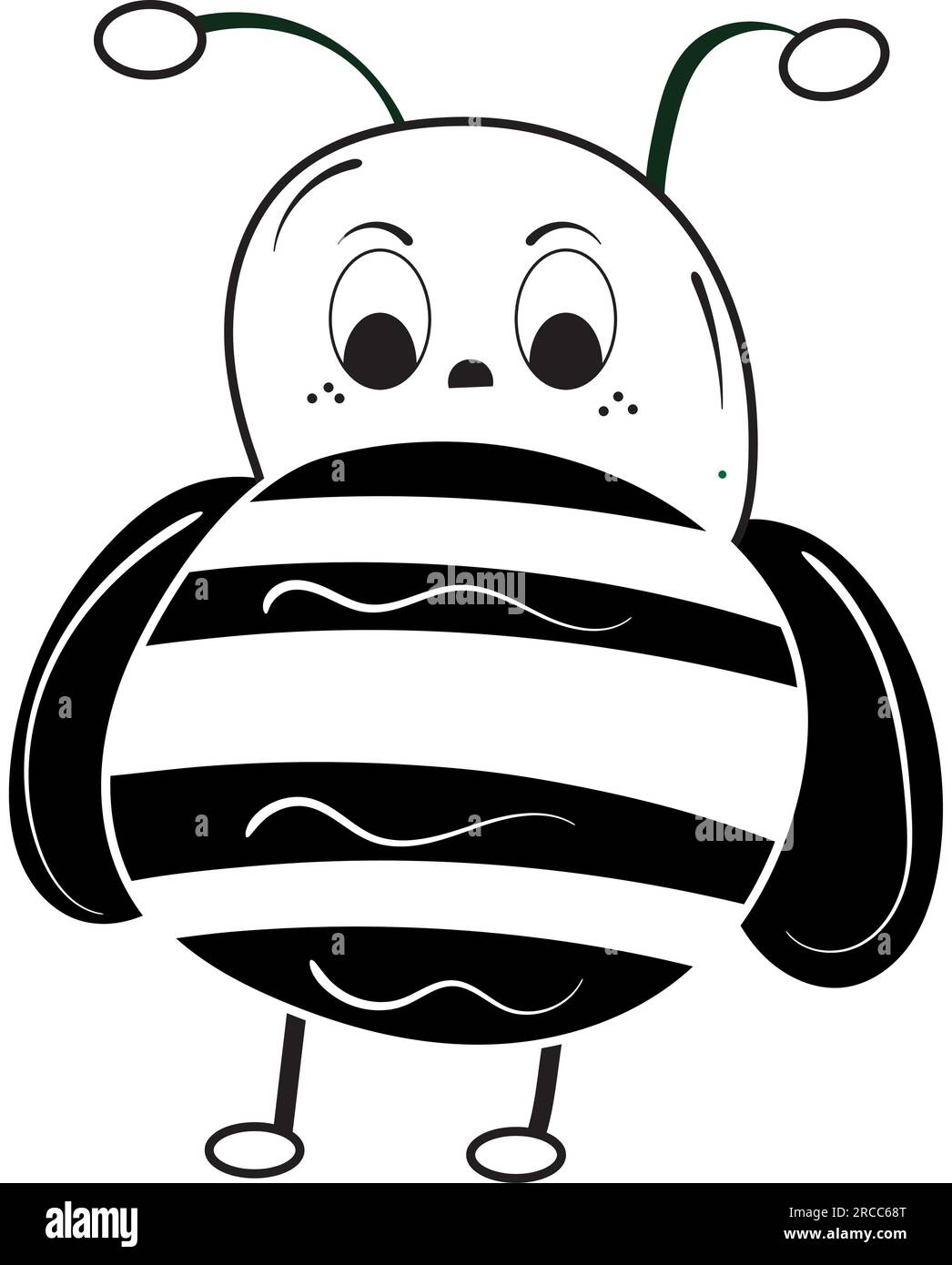 Isolated silhouette of a cute bee character Vector Stock Vector Image ...