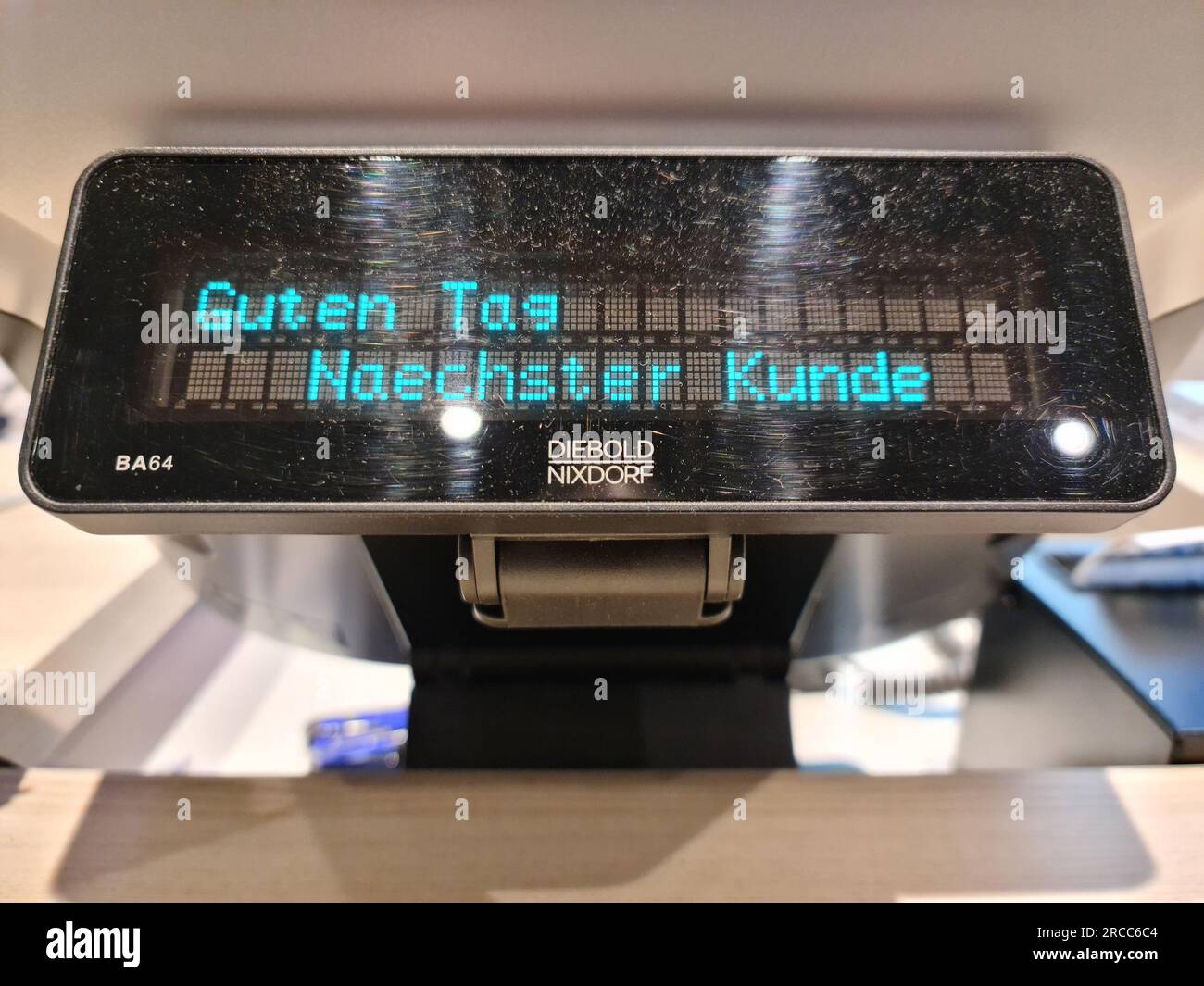 Kiel, Germany - 13. July 2023: The display of a cash register with the ...