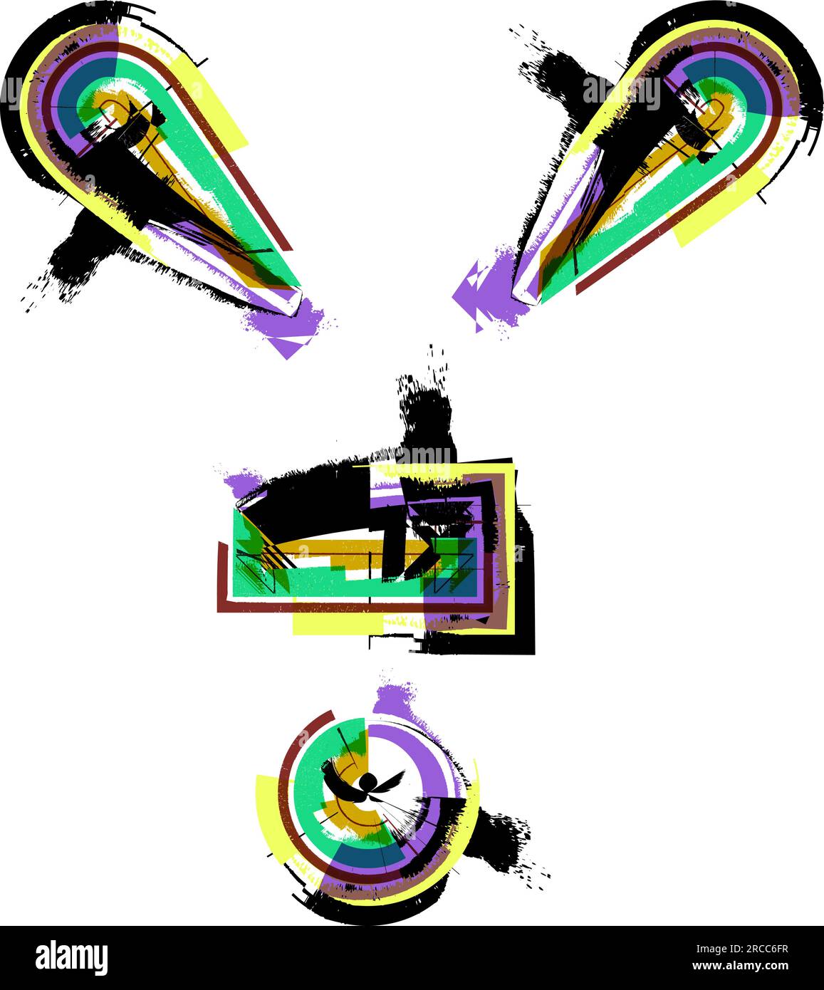 art sketched symbols fonts, vector illustration Stock Vector Image ...