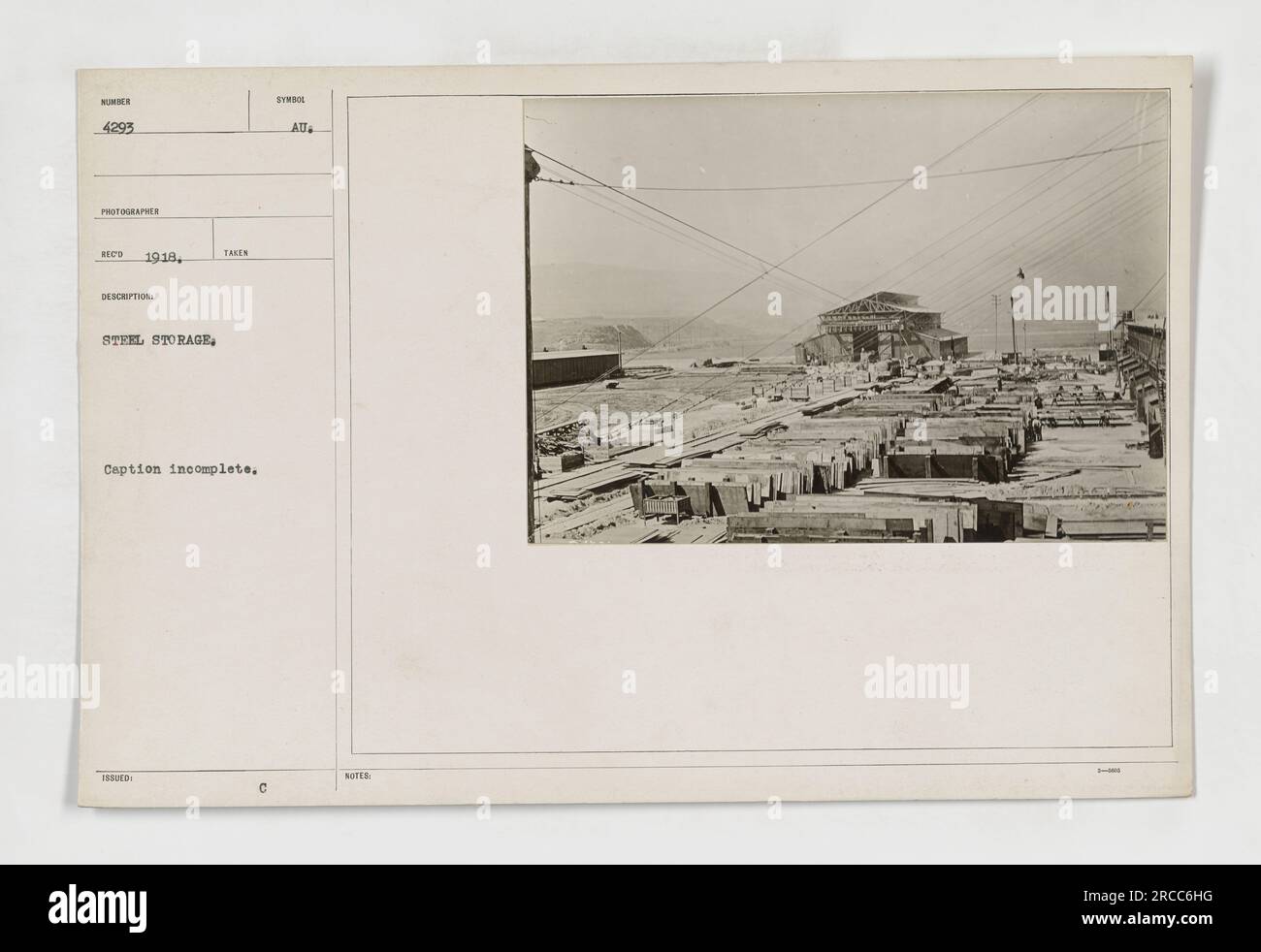 111-SC-4294: Image of a steel storage facility taken in 1918 during ...