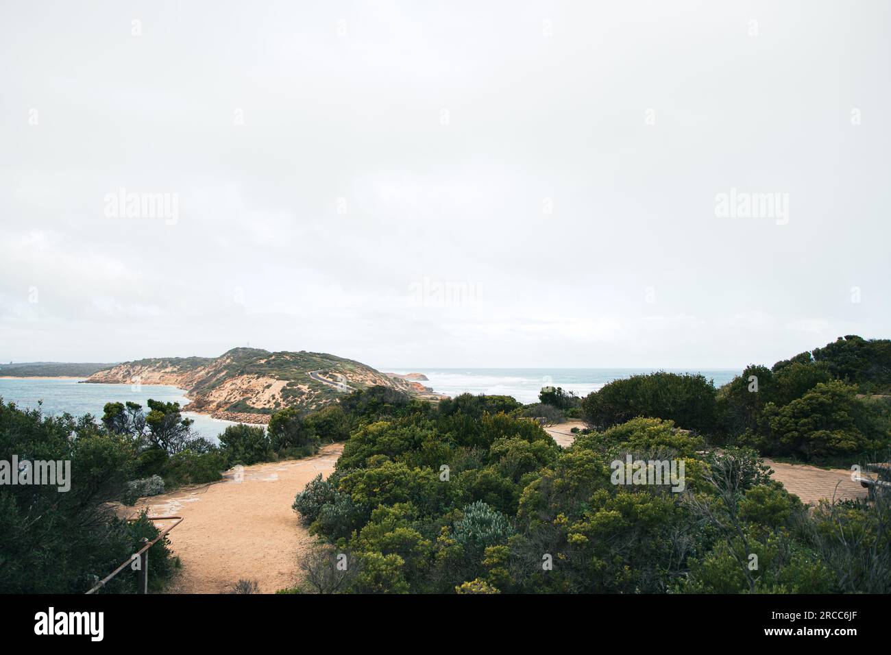 Landscape looking out to Bass Strait from Fort Nepean Army Base on the ...
