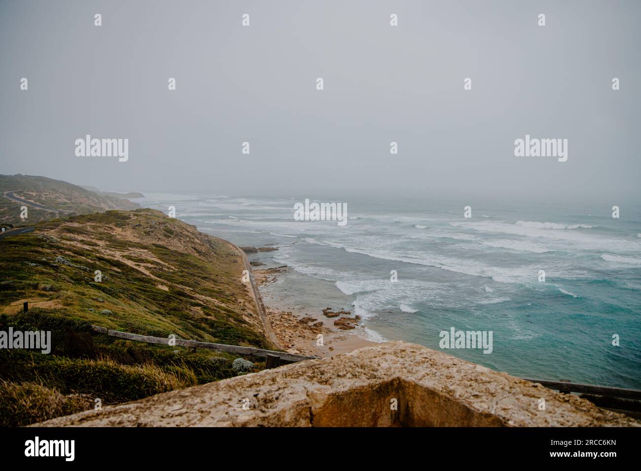 Landscape looking out to Bass Strait from Fort Nepean Army Base on the ...