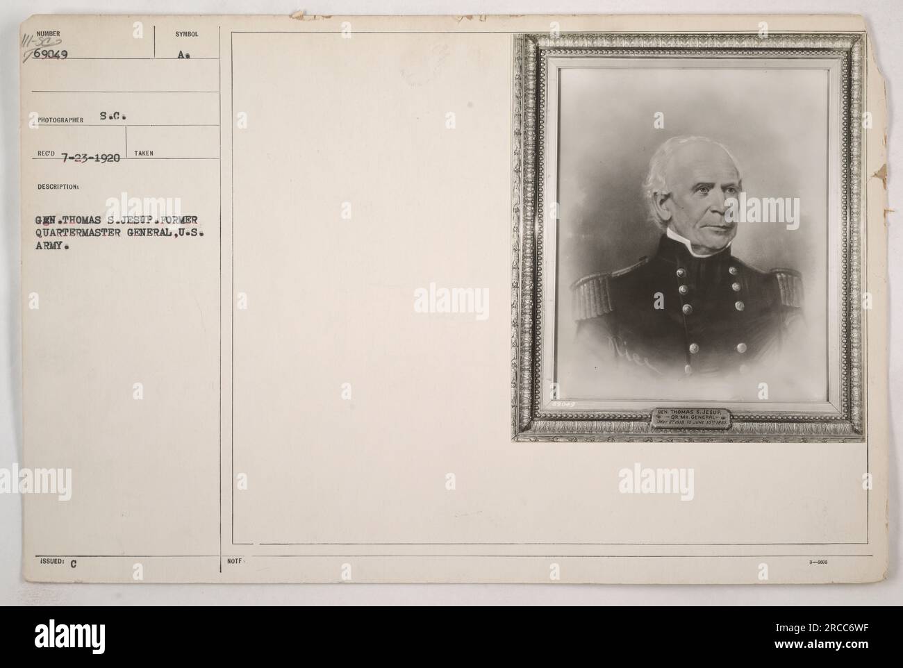 General Thomas S. Jesup, former Quartermaster General of the U.S. Army ...