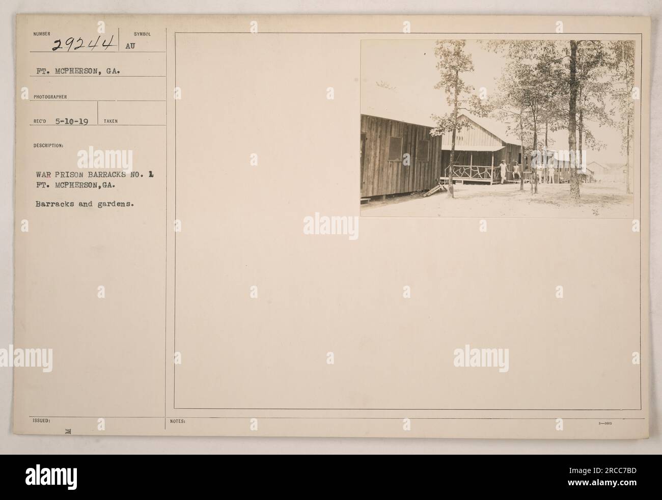 Barracks and gardens at War Prison Barracks No. 1, Ft. McPherson ...