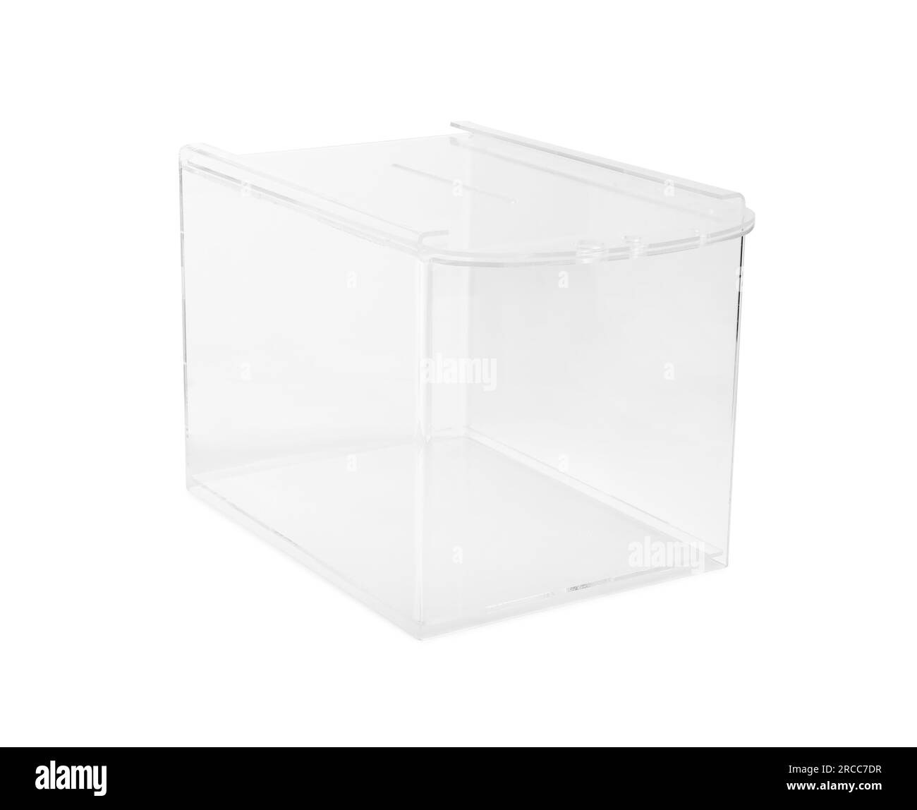 One transparent ballot box isolated on white Stock Photo - Alamy