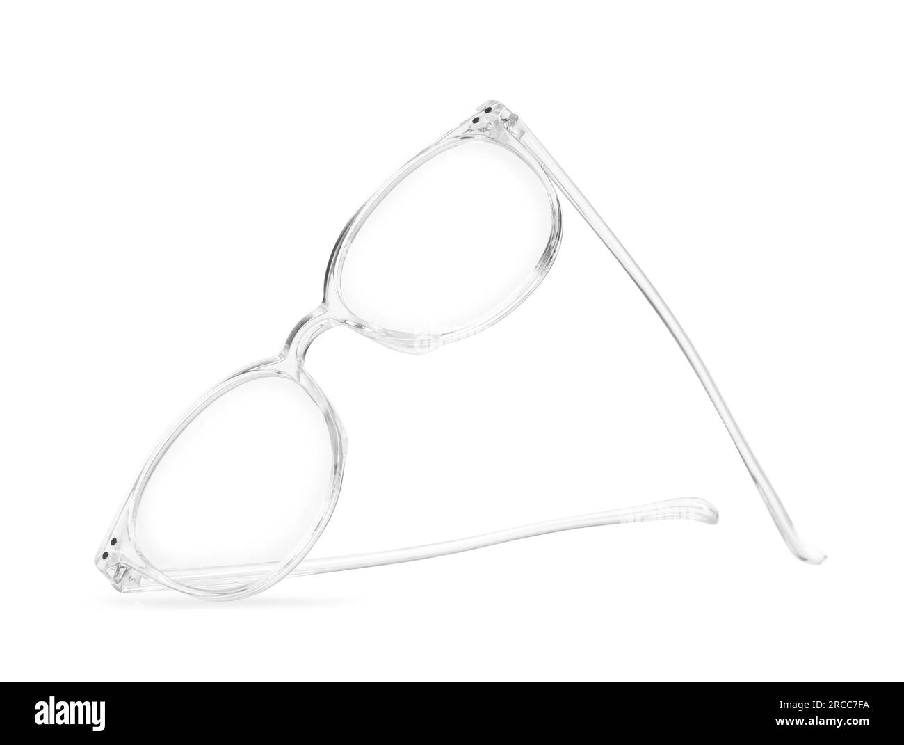 Stylish glasses with transparent frame isolated on white Stock Photo ...