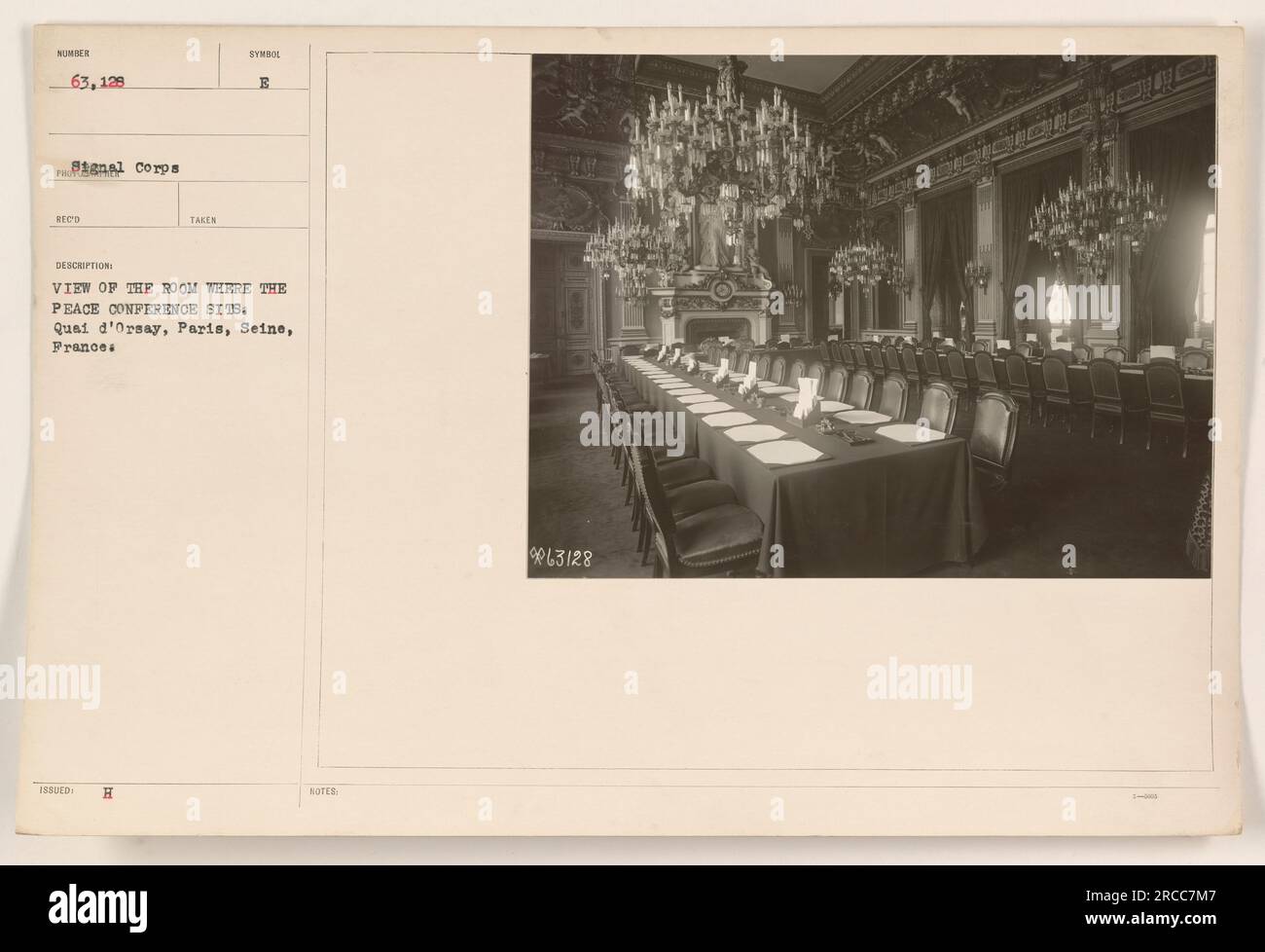 Interior view of the room located at Quai d'Orsay in Paris, France ...