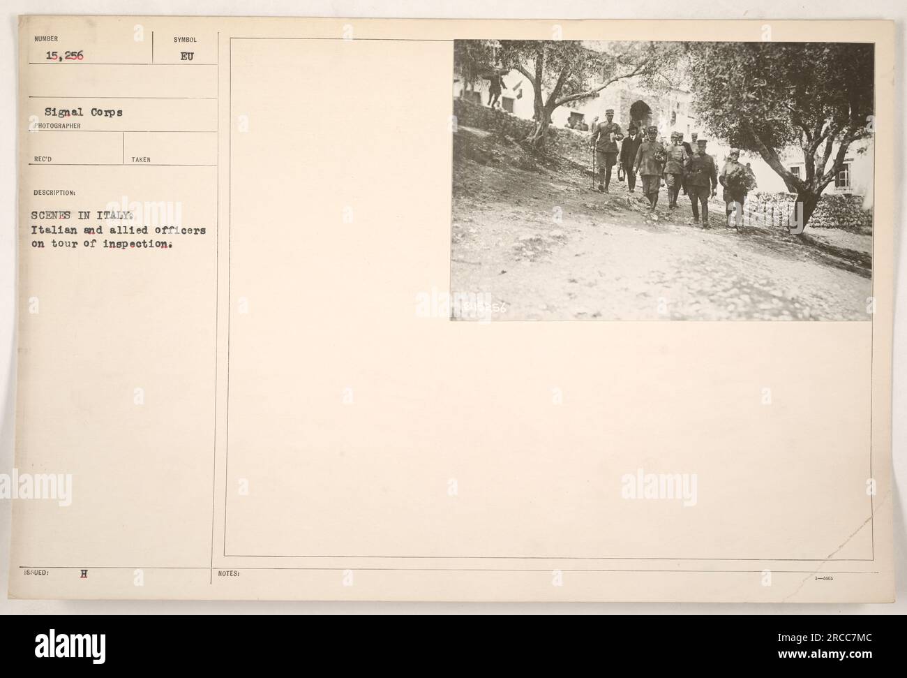 Italian and allied officers conducting a tour of inspection in Italy ...