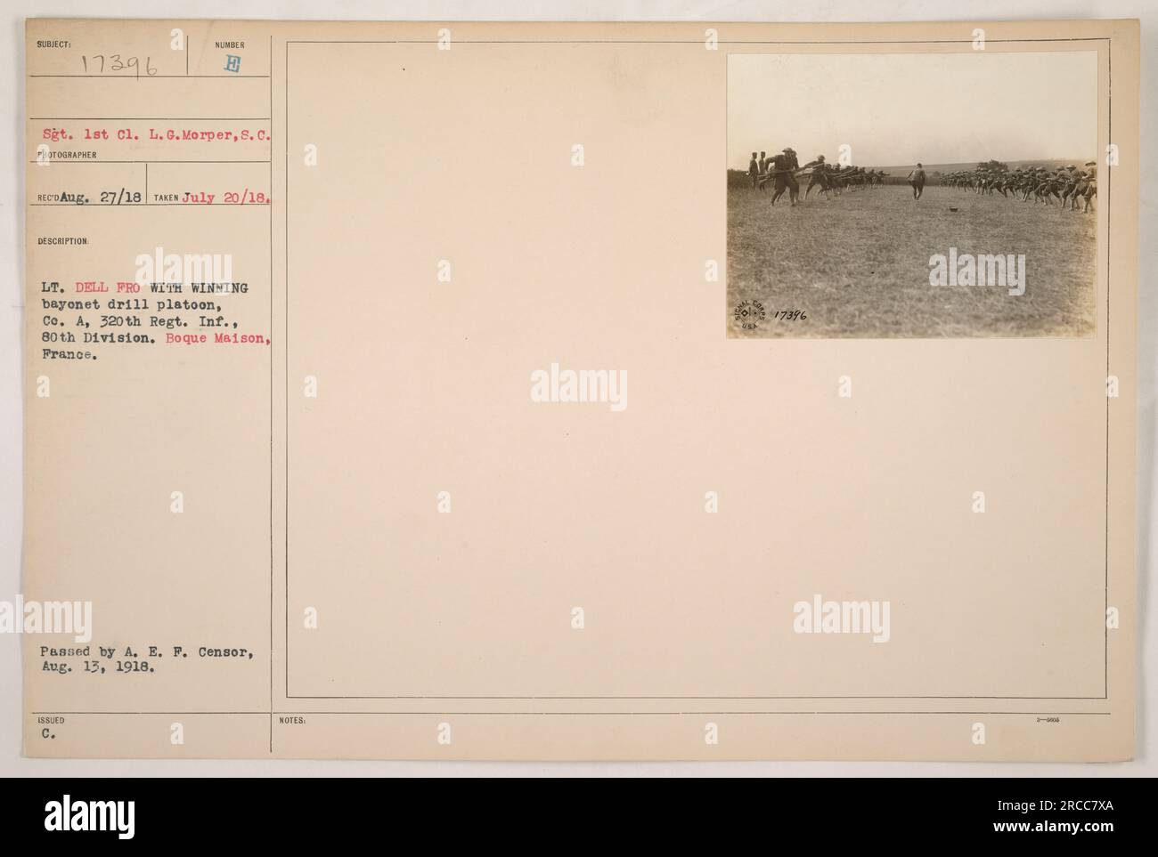 Sgt. 1st cl. L. G. Morper from the Signal Corps took this photograph ...