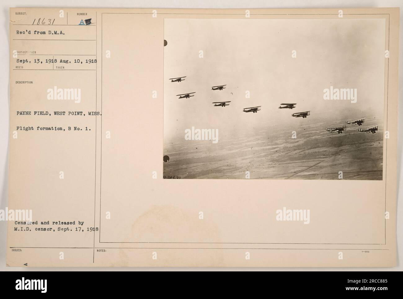 Flight formation at Payne Field, West Point, Mississippi. The image was ...