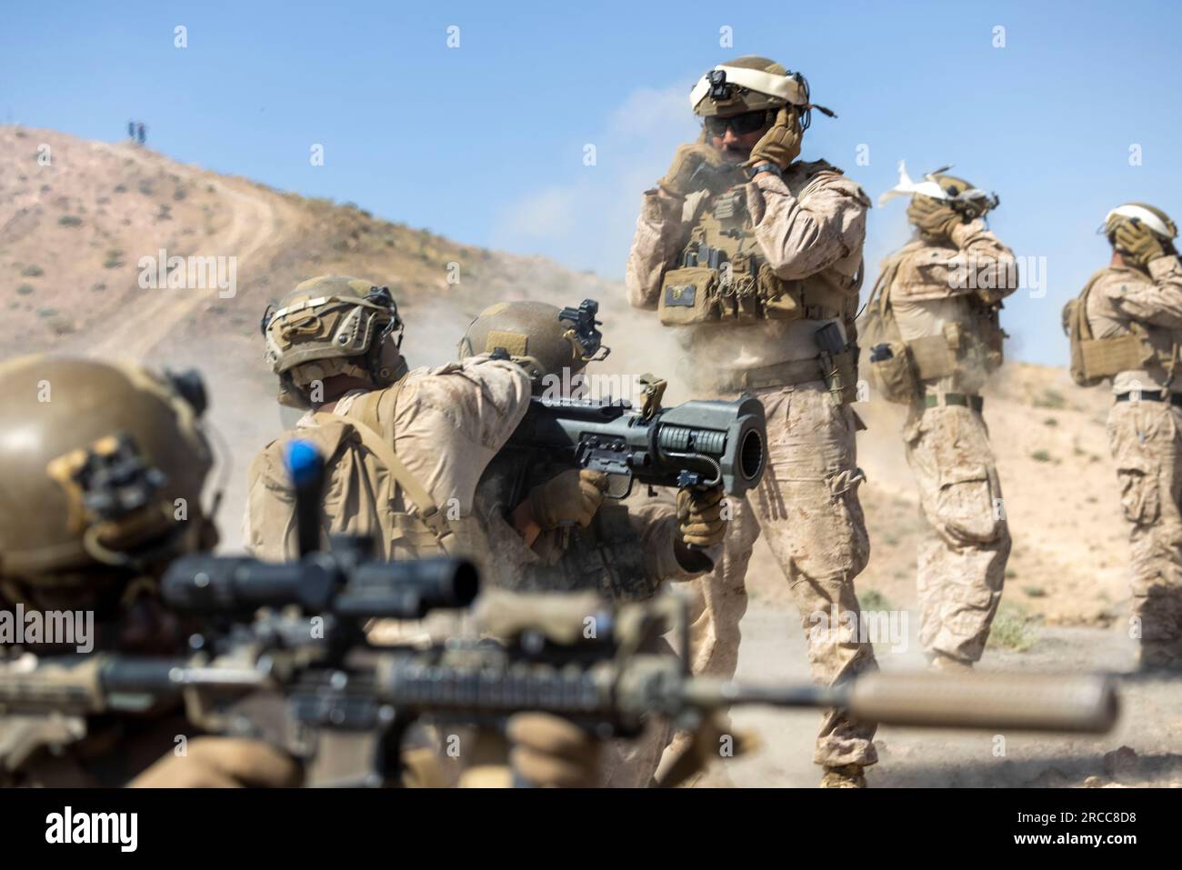 A U.S. Marine with 2nd Battalion, 5th Marines, 1st Marine Division ...