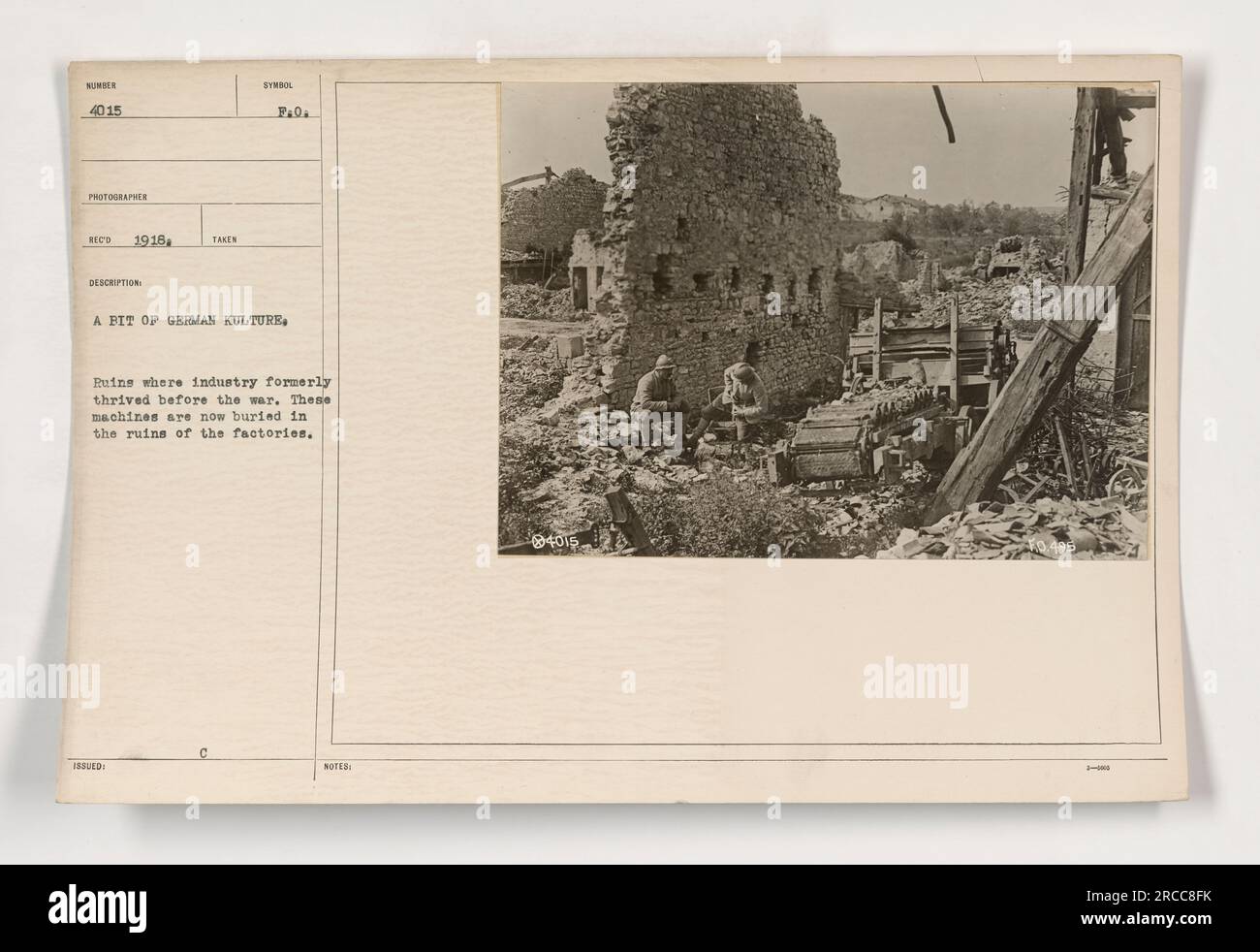 Ruins of German factories, showing the remains of once-thriving ...