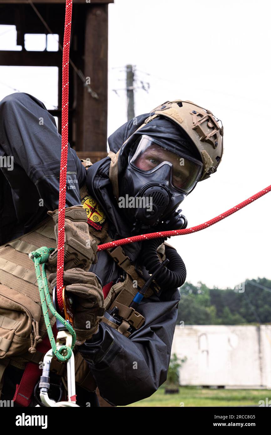 A U.S. Marine with the Chemical Biological Incident Response Force ...