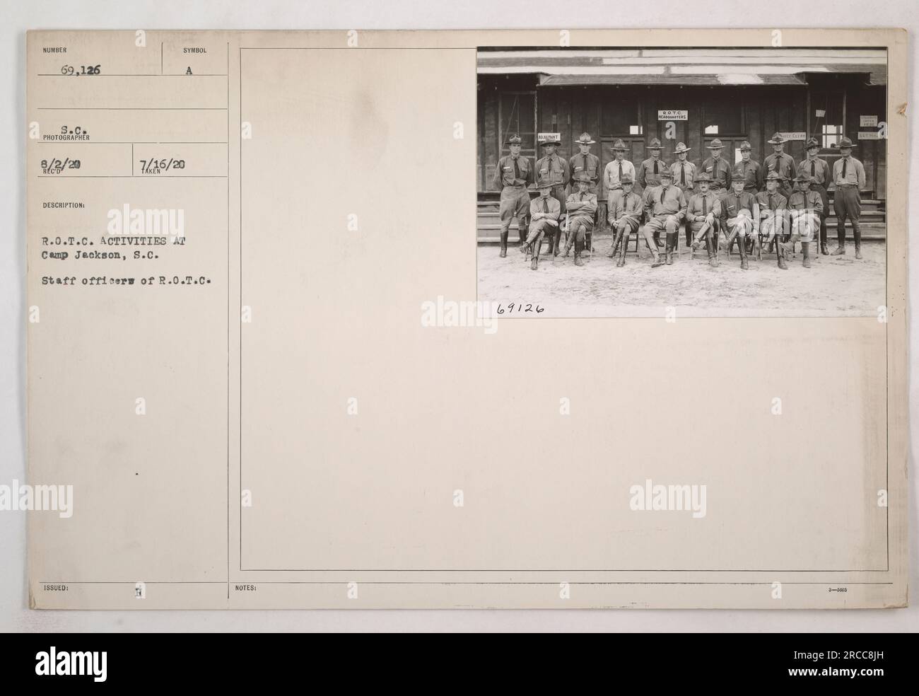 R.O.T.C. staff officers at Camp Jackson, South Carolina, during World ...