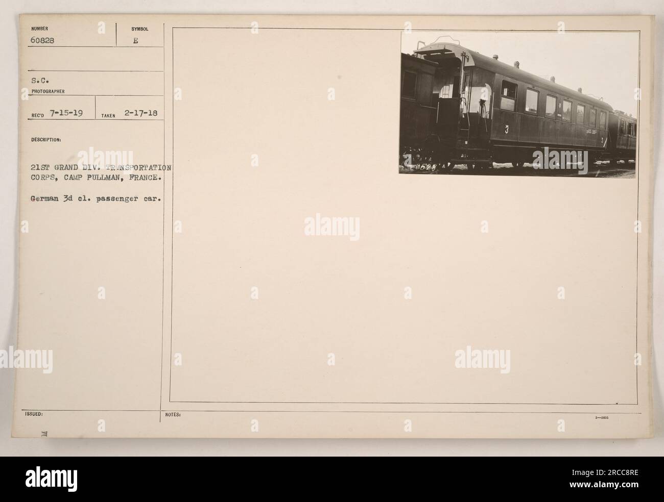 A German 3rd class passenger car, bearing the serial number HUMBER ...