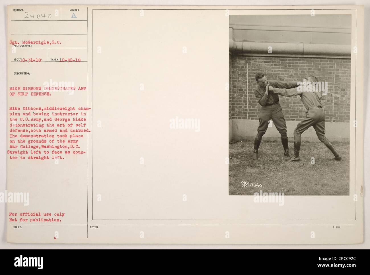 Sgt. I McGarrigle captured this image on October 30, 1918, at the Army ...