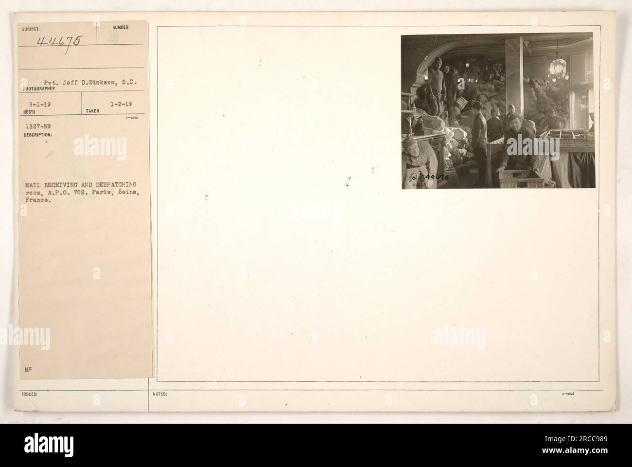 Caption: Pvt. Jeff D. Dickson at the Mail Receiving and Dispatching ...