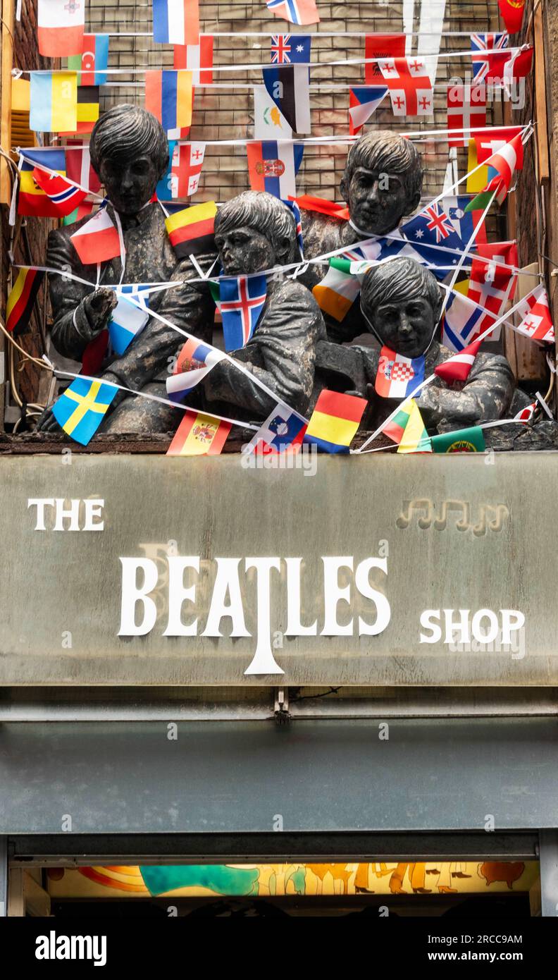 The Beatles Shop on Mathew Street in Liverpool Stock Photo - Alamy